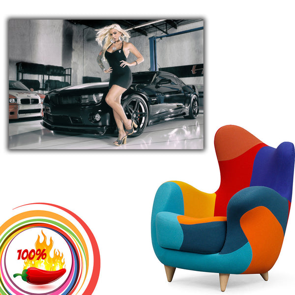 Chevrolet Camaro Blonde Hot Girl Car Poster – My Hot Posters