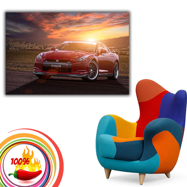 Nissan GT-R R35 Red Car Sunset Poster – My Hot Posters