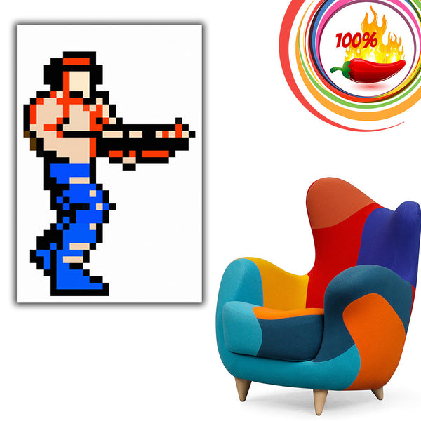 Contra Bill 8 Bit Old Classic Retro Game Poster – My Hot Posters