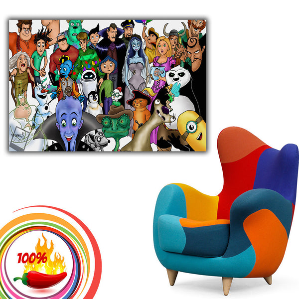 Cartoon Characters Minion Puss In Boots Wreck-It Ralph Poster – My Hot ...