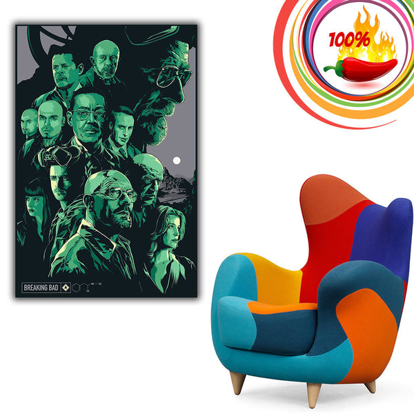Breaking Bad Walter White Jesse Pinkman Characters Green Poster – My ...