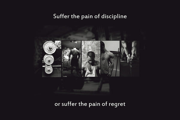 Pain of Discipline Bodybuilding Gym Motivation B&W Poster – My Hot Posters
