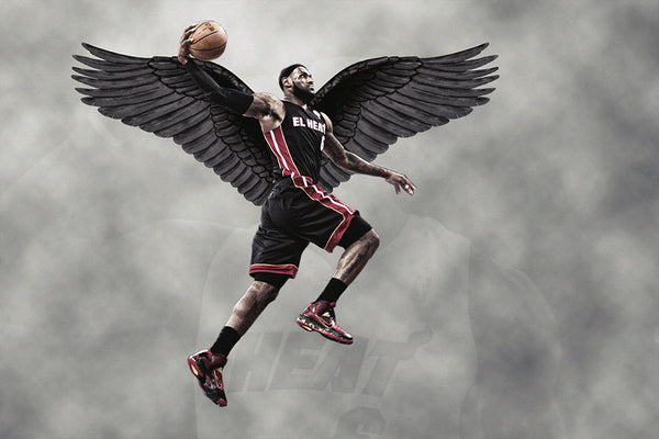 Lebron James Flying Basketball NBA Poster – My Hot Posters